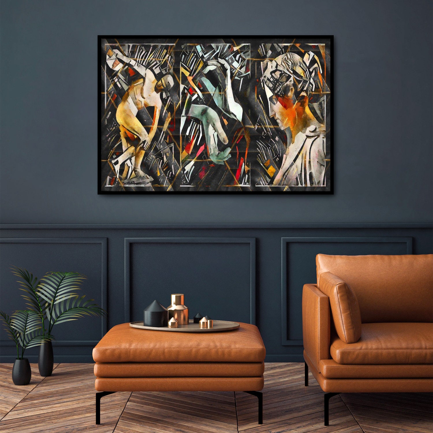 Human Figure Oil Painting Human Silhouette Oil Pianting Stretched on ...