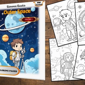 70 Digital Coloring Pages: Outer Space by Bimmie Books Instant Download ...