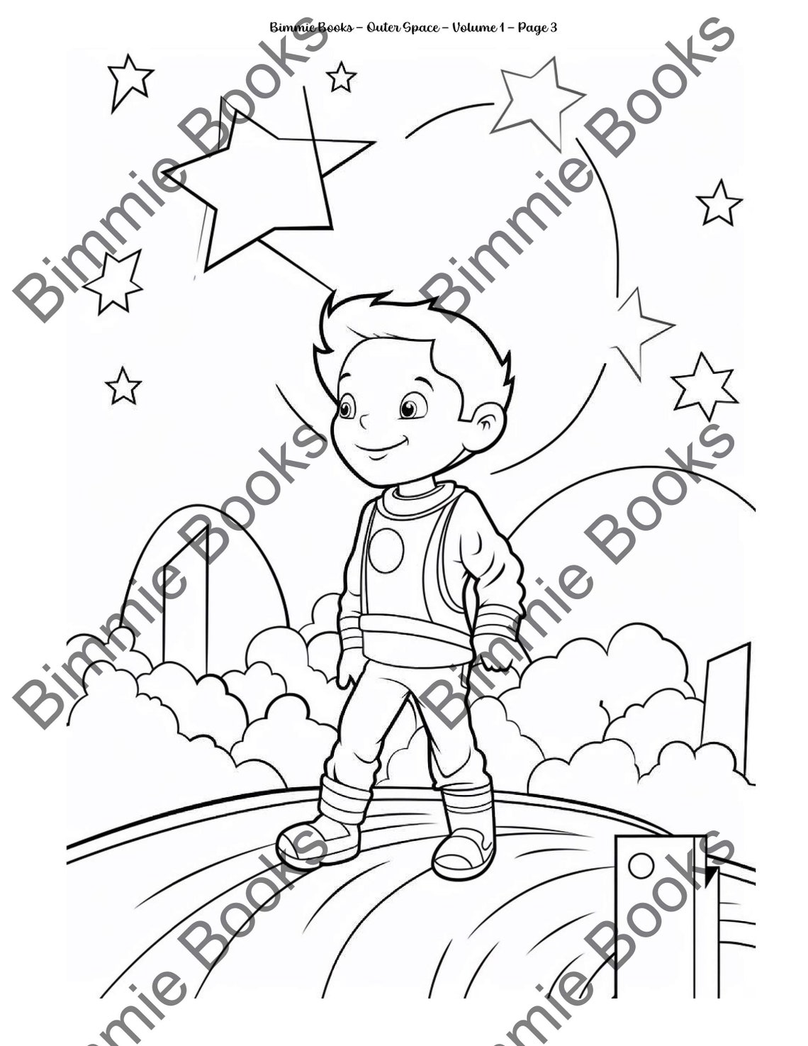 70 Digital Coloring Pages: Outer Space by Bimmie Books Instant Download ...
