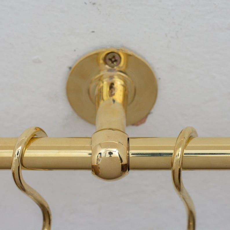 Solid Brass Pot Hanger, Pots Rack Organizer, Pan & Pot Rail With S ...