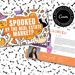 Real Estate Halloween Postcard, Real Estate Marketing, Mailer, Realtor ...