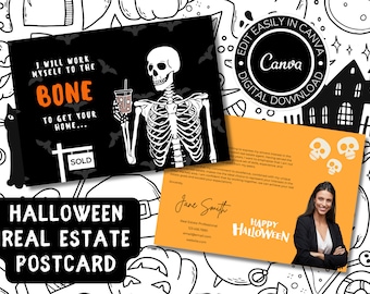 Real Estate Halloween Postcard | Real Estate Agent | Real Estate ...