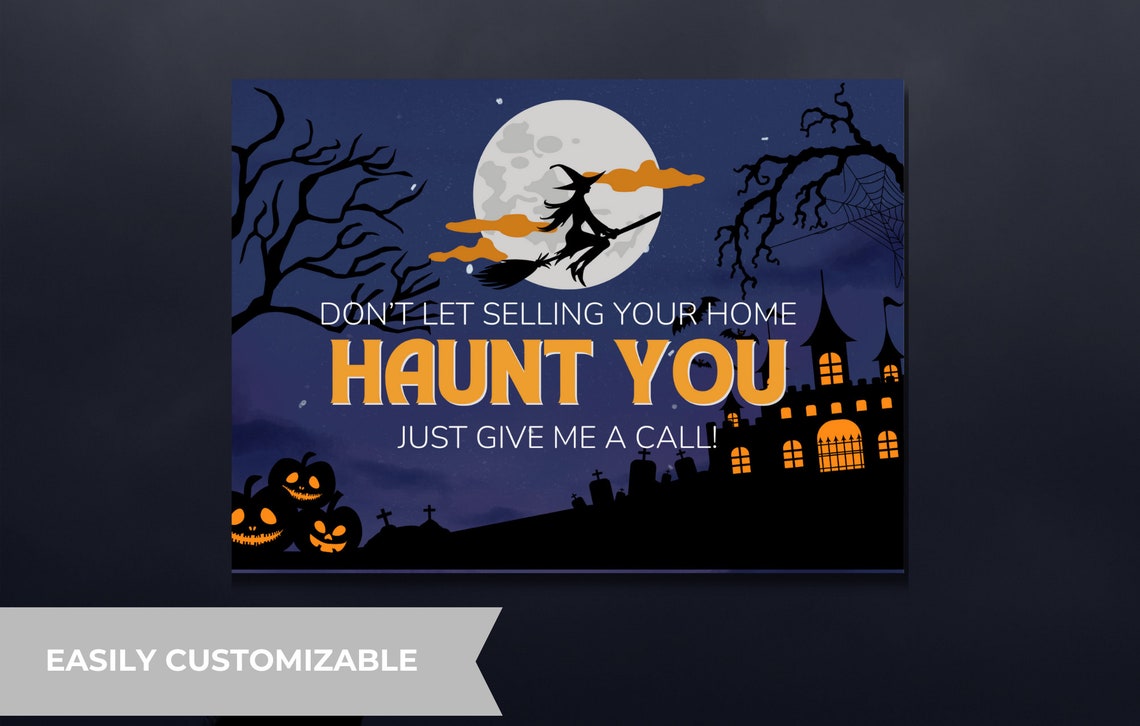 Real Estate Halloween Postcard | Real Estate Agent | Real Estate ...