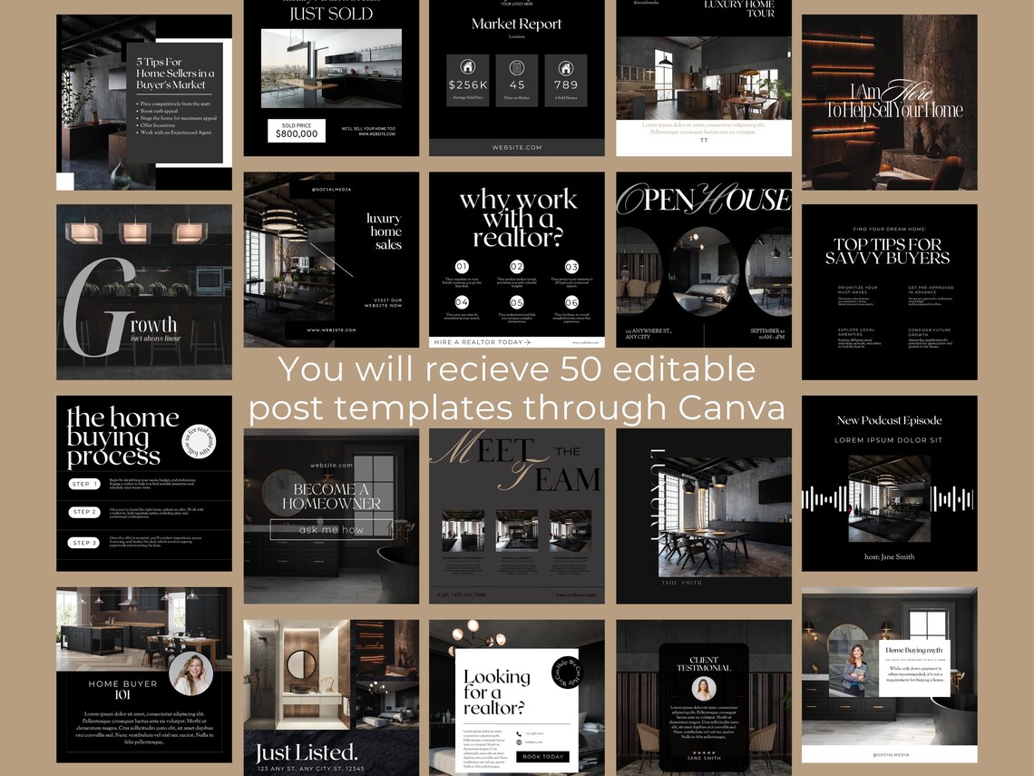 Luxury Realtor Templates| Real Estate Instagram Post Templates for ...
