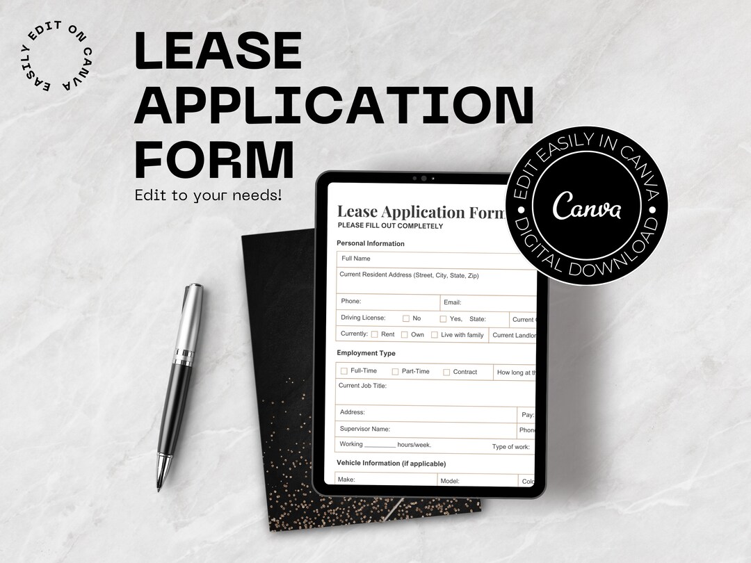 Rental Questionnaire | Rental Application | Lease Application Form ...