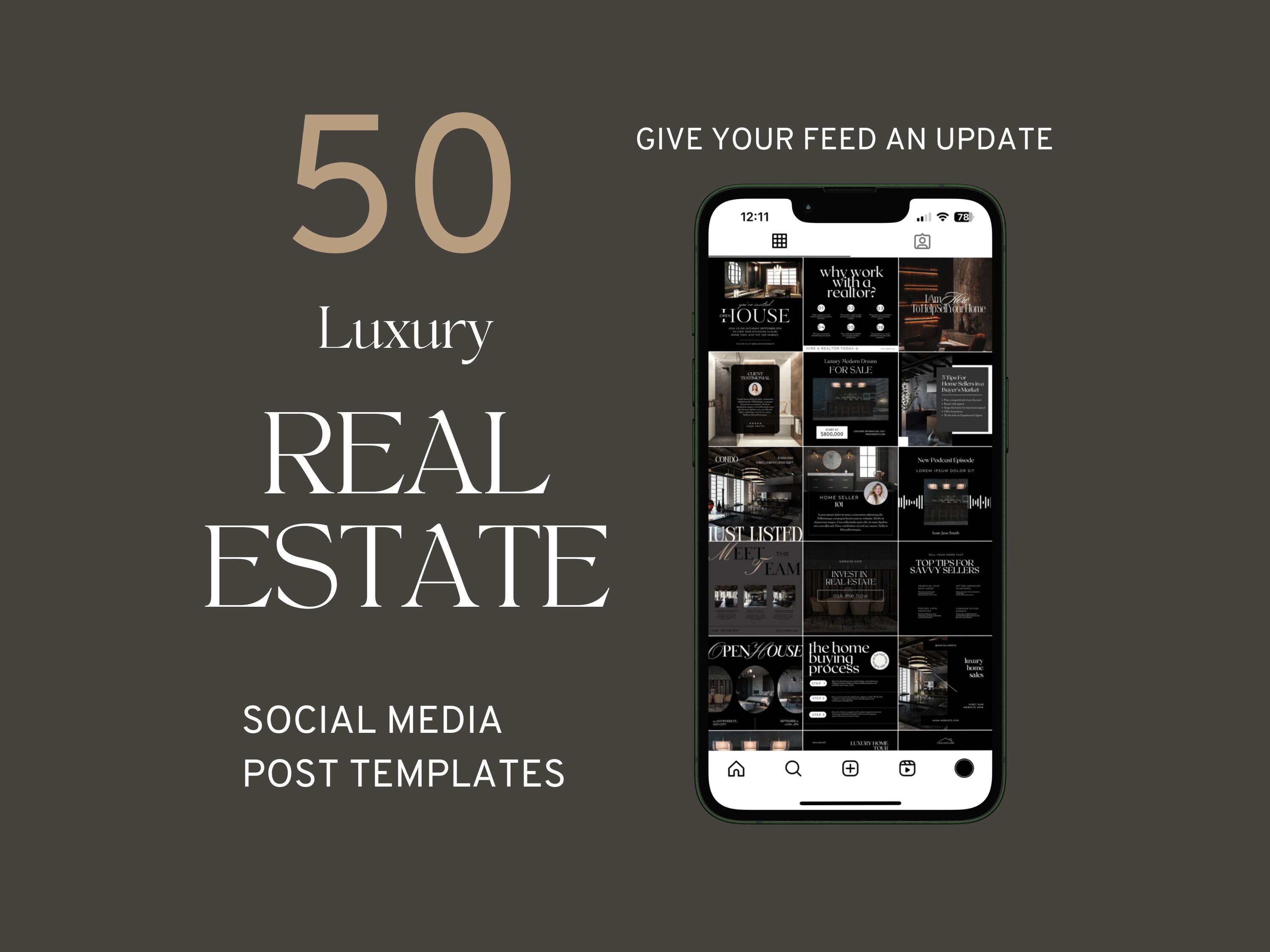 Luxury Realtor Templates| Real Estate Instagram Post Templates for ...