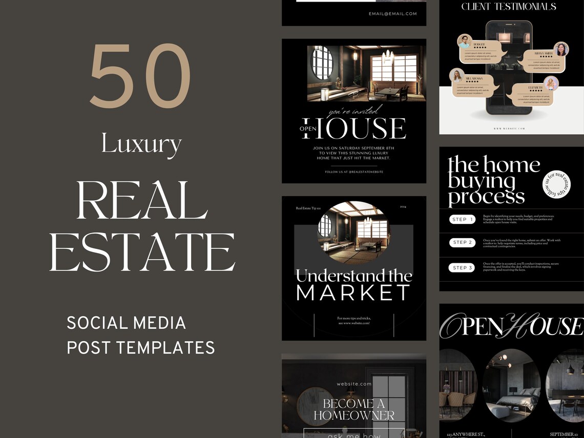 Luxury Realtor Templates| Real Estate Instagram Post Templates for ...