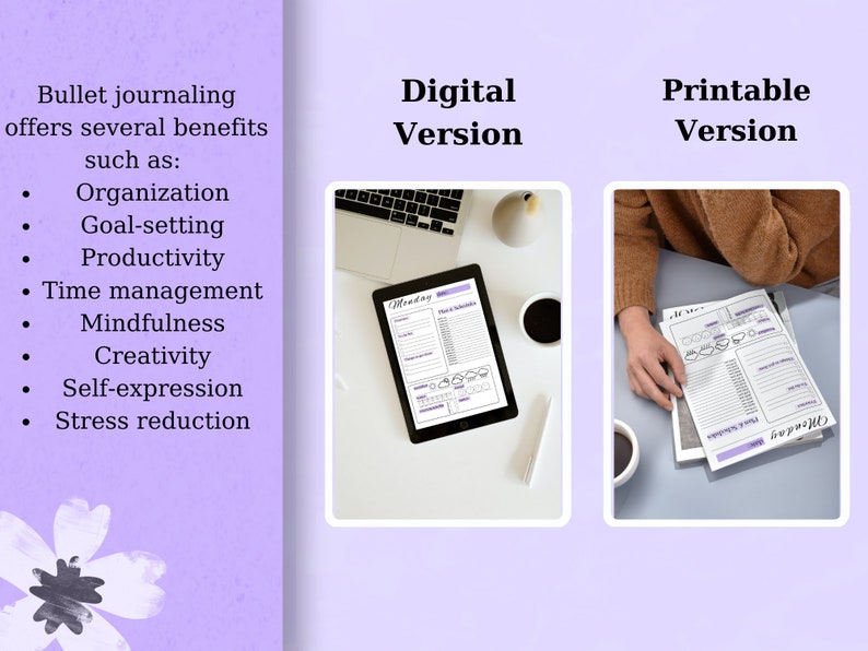 Lavender Dream Bullet Journal Bundle | Digital Bullet Journal Pages ...