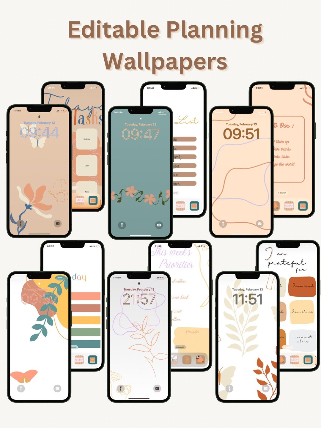 Editable Phone Wallpapers - Etsy
