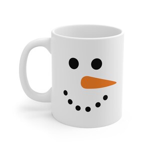 Christmas Coffee Mug, Christmas Coffee Mug, Snow Man Mug, Snowman Face ...