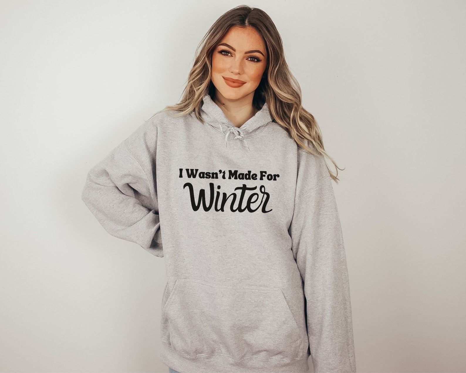 I Wasn't Made for Winter Hoodie, Funny Winter Sweatshirt, Cold Weather ...