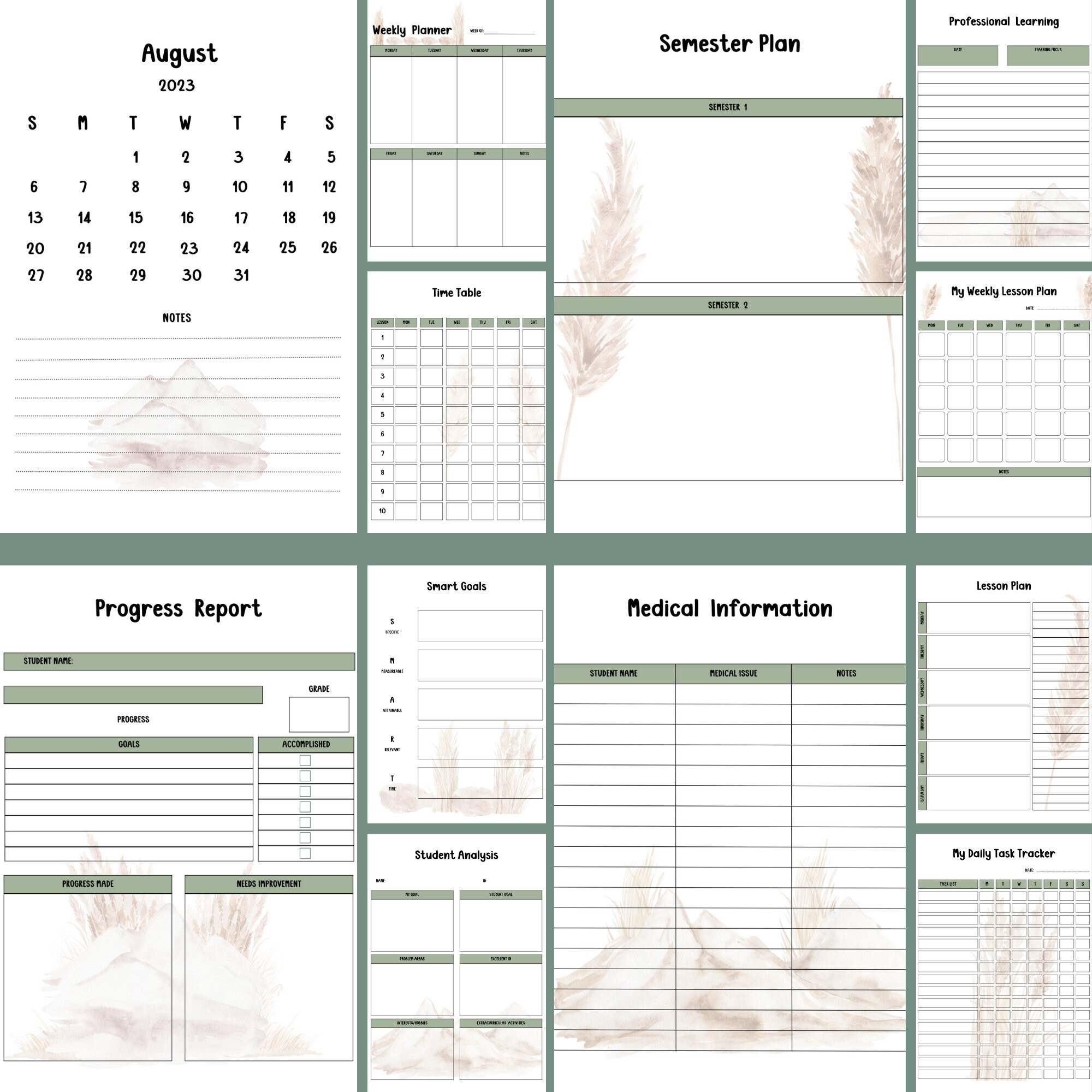 Stay Zen and Organized: Beach Theme Teacher Planner for - Etsy