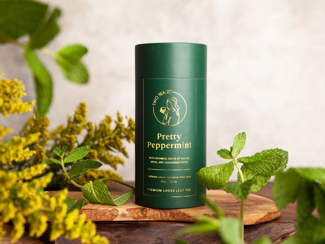 Pretty Peppermint Tea Blend With Rooibos, Hints of Peach, Spice, and ...