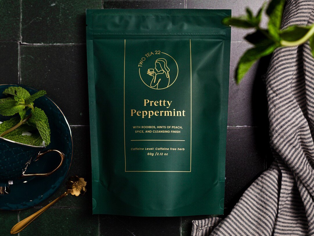 Pretty Peppermint Tea Blend With Rooibos, Hints of Peach, Spice, and ...