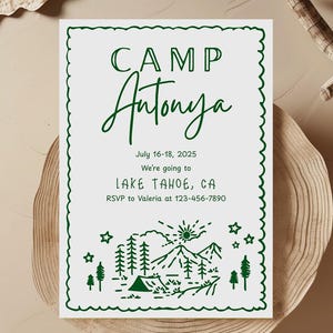 Camp Bachelorette Wedding Invitation Bridal Shower Canva Digital Invite ...