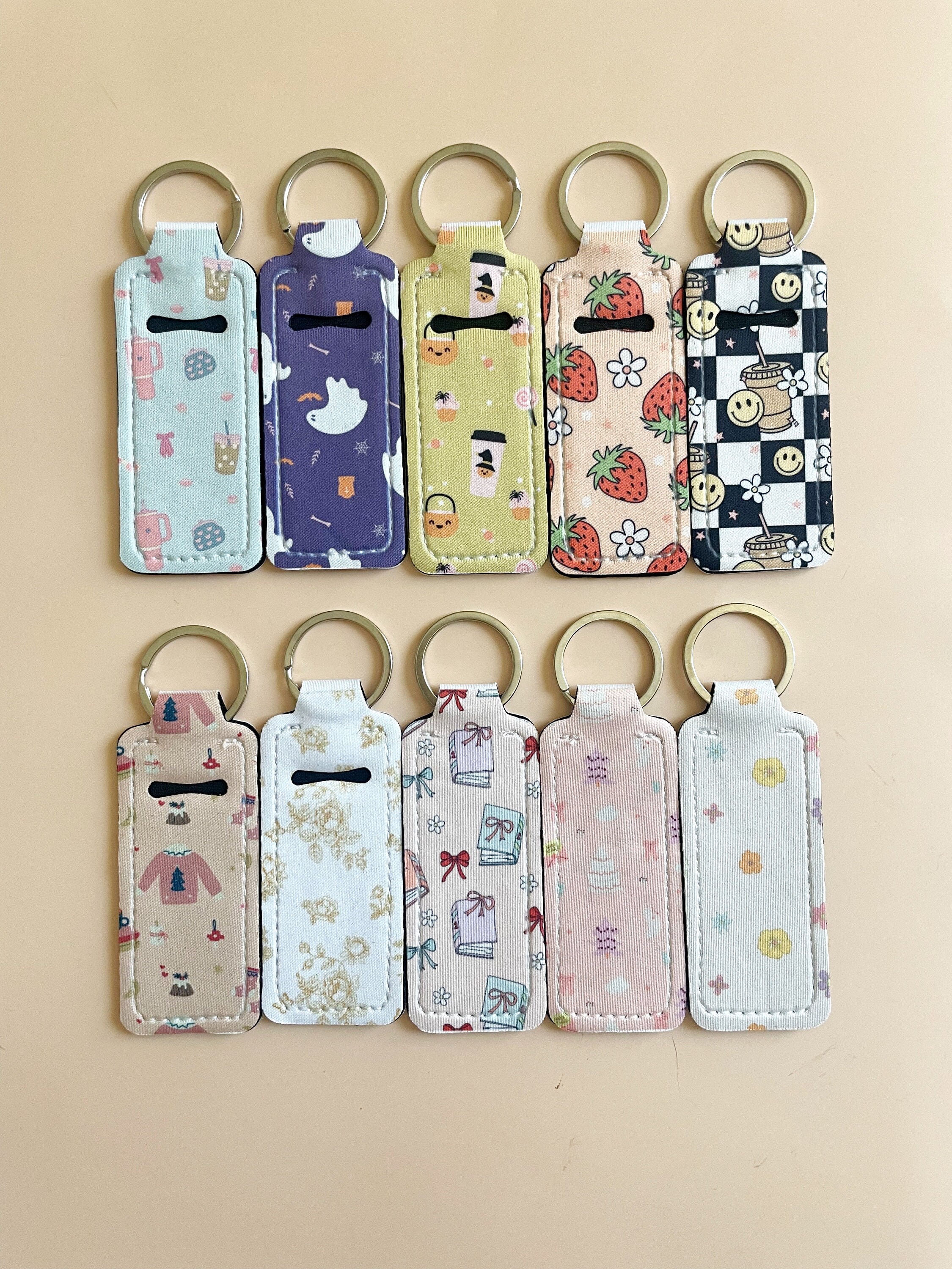 Lip Balm Keychain Lip Balm Holder Keychain Purse Trendy Boho Lip Balm ...