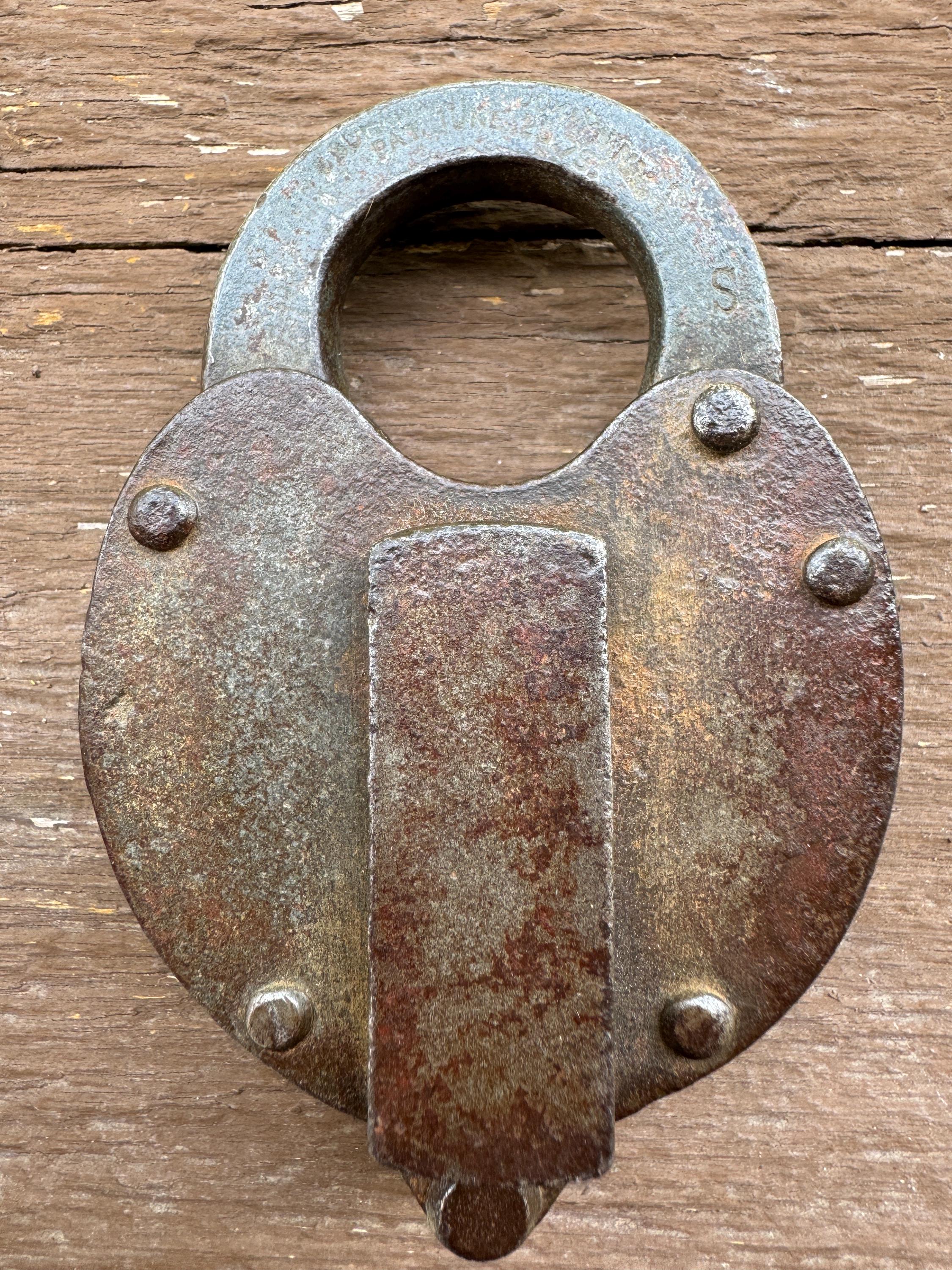 Moble and Ohio Railroad Padlock Antique W. Bohannan Steel Vintage Lock ...