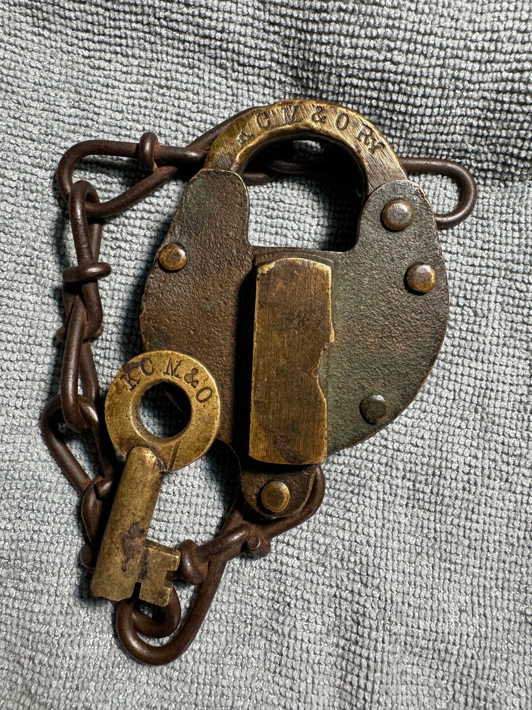 KCM&O Kansas City Mexico and Orient Railway Prior Brass Company Lock ...