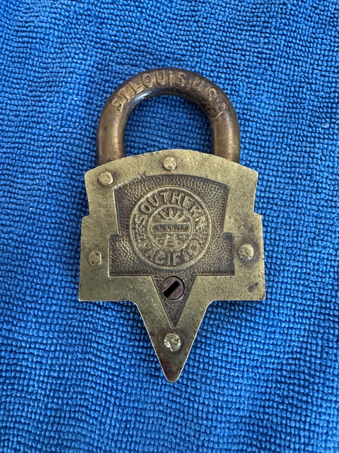 Southern Pacific Railroad Cast Brass Lock SPCO Railway Keen Kutter Padlock Sunset - Etsy