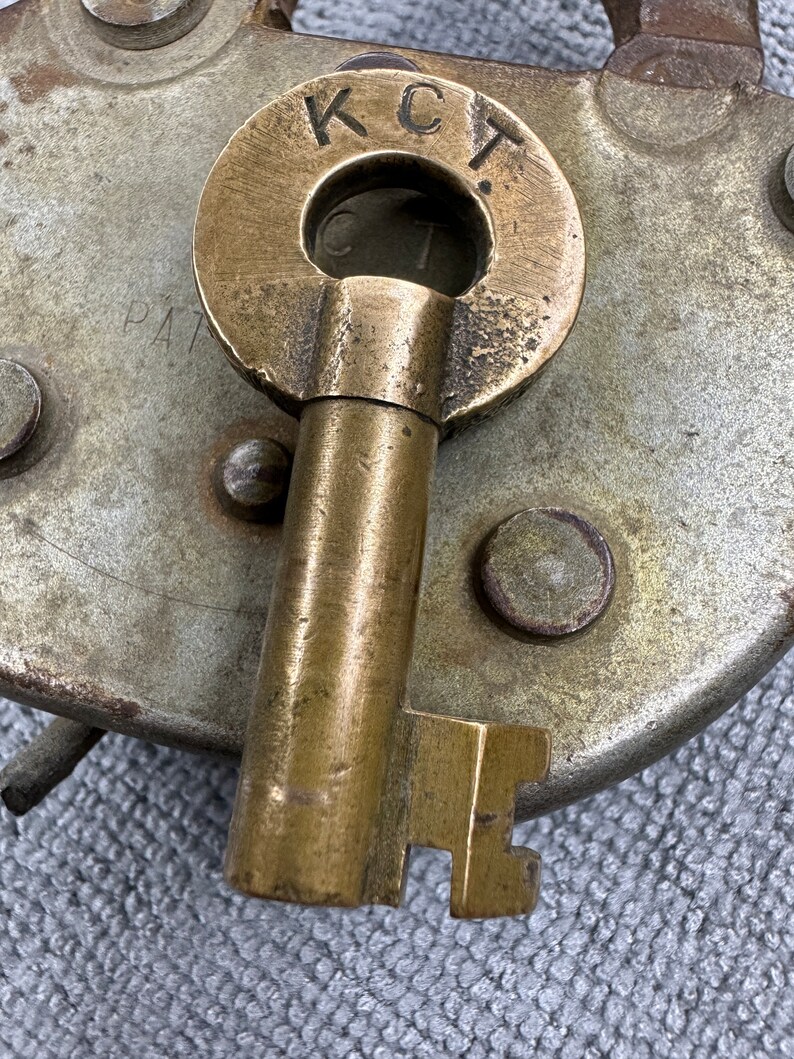 KCT Railway Padlock and Brass Key Vintage Adlake Railroad Switch Lock ...