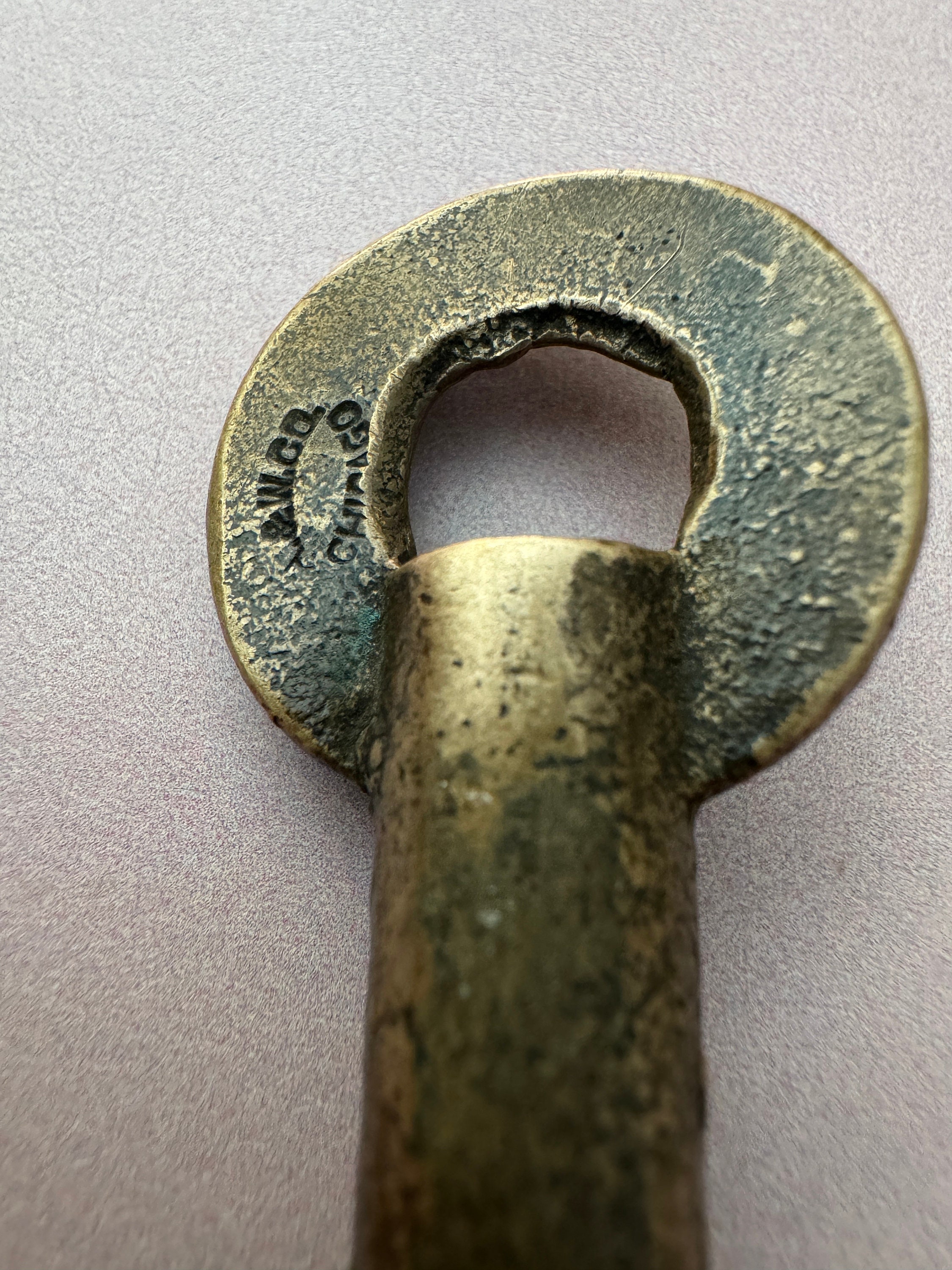 Santa Fe SF Railroad Brass Key Hollow Barrel Oval Adams and Westlake ...