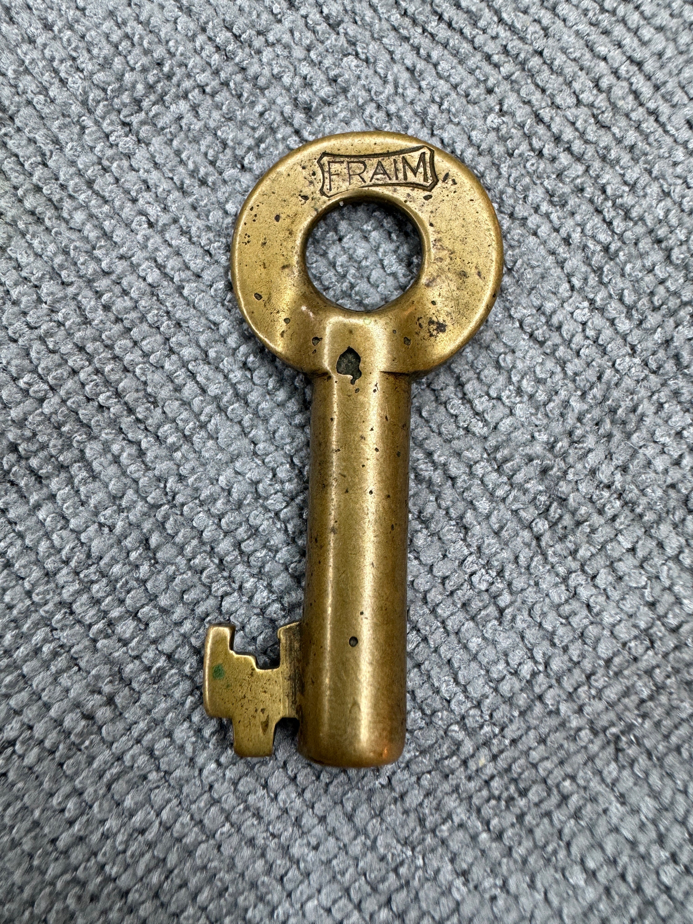 Erie Railroad Brass Key Hollow Barrel Fraim Hallmark Antique Switch Key ...
