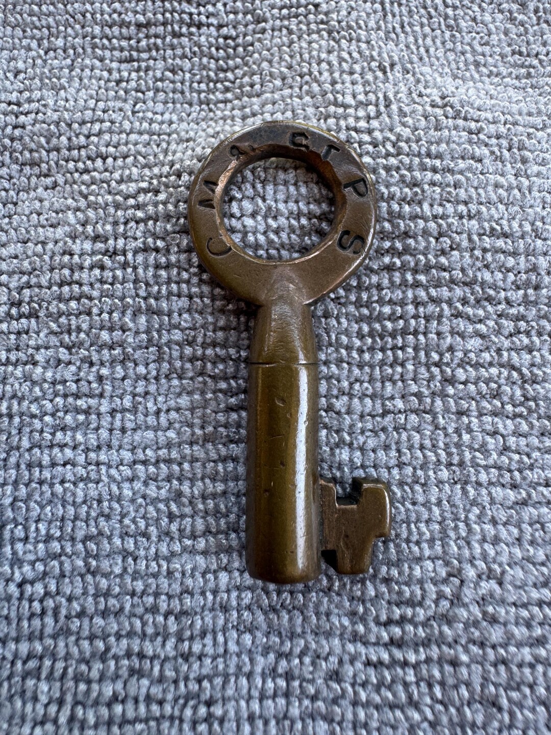 CM&STP S Railroad Key Chicago Milwaukee and St Paul Block Letters Brass ...