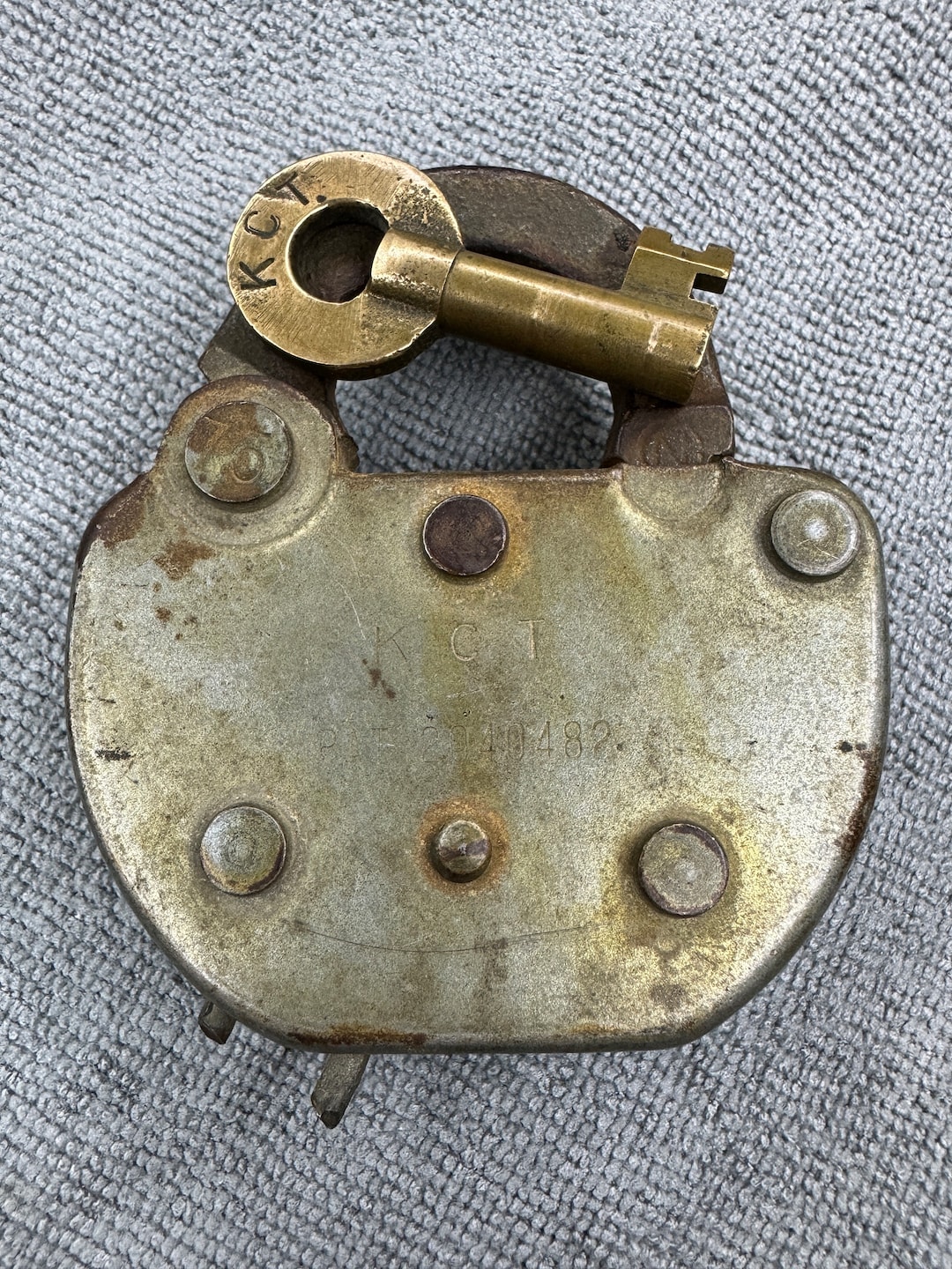 KCT Railway Padlock and Brass Key Vintage Adlake Railroad Switch Lock ...