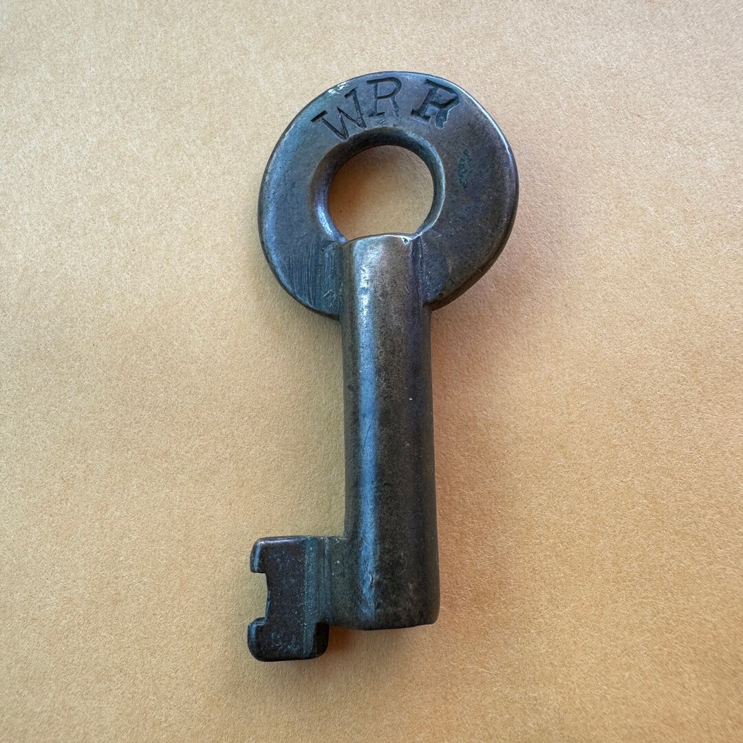WRR (wabash) Serif Letters Hollow Barrel Brass Switch Key Railroad Key ...
