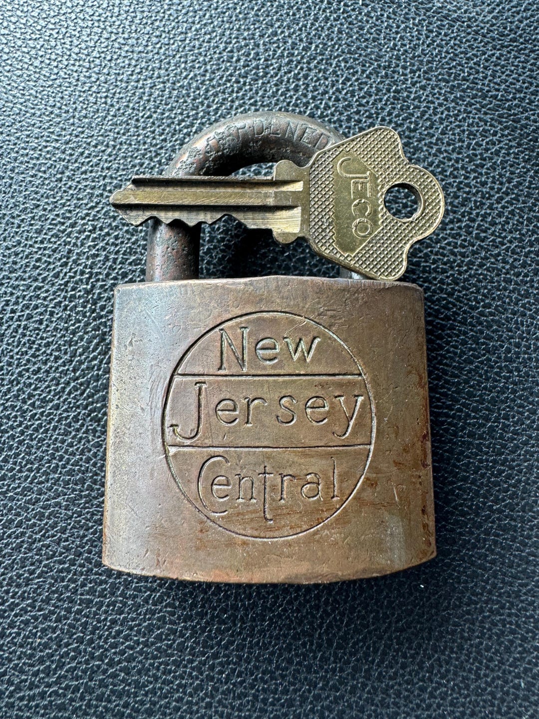 CNJ New Jersey Central Brass Railroad Signal Lock Central Railroad of ...