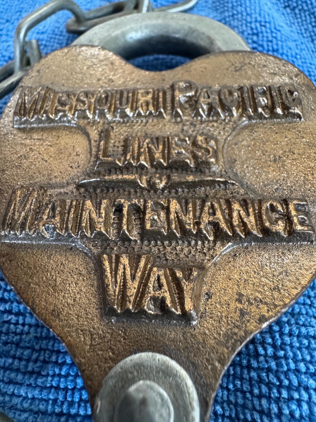 Missouri Pacific MP MW Railroad Lock Maintenance Fraim Padlock Mopac ...