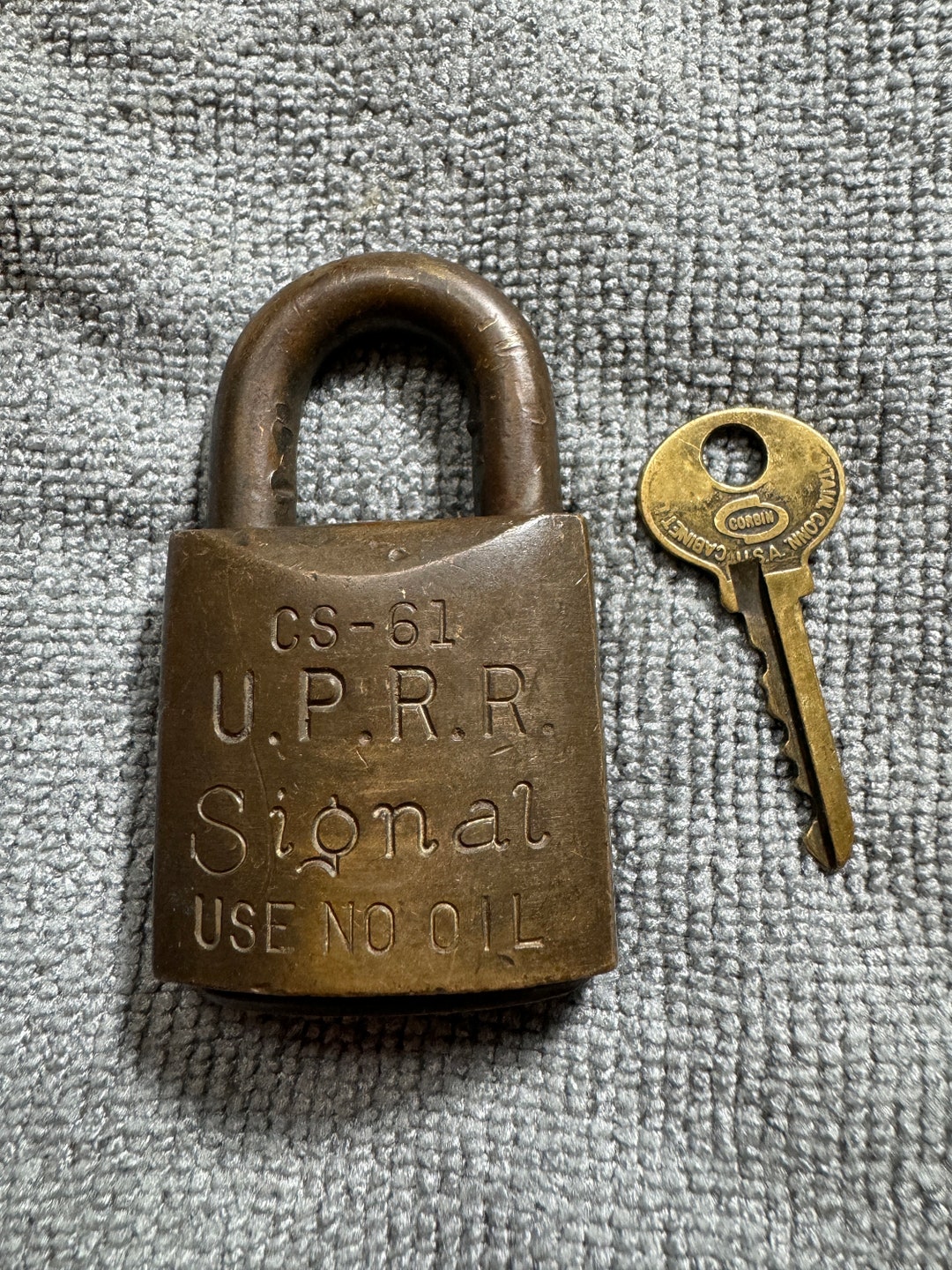 Union Pacific Railroad UPRR CS-61 Brass Lock Corbin Cabinet Signal ...