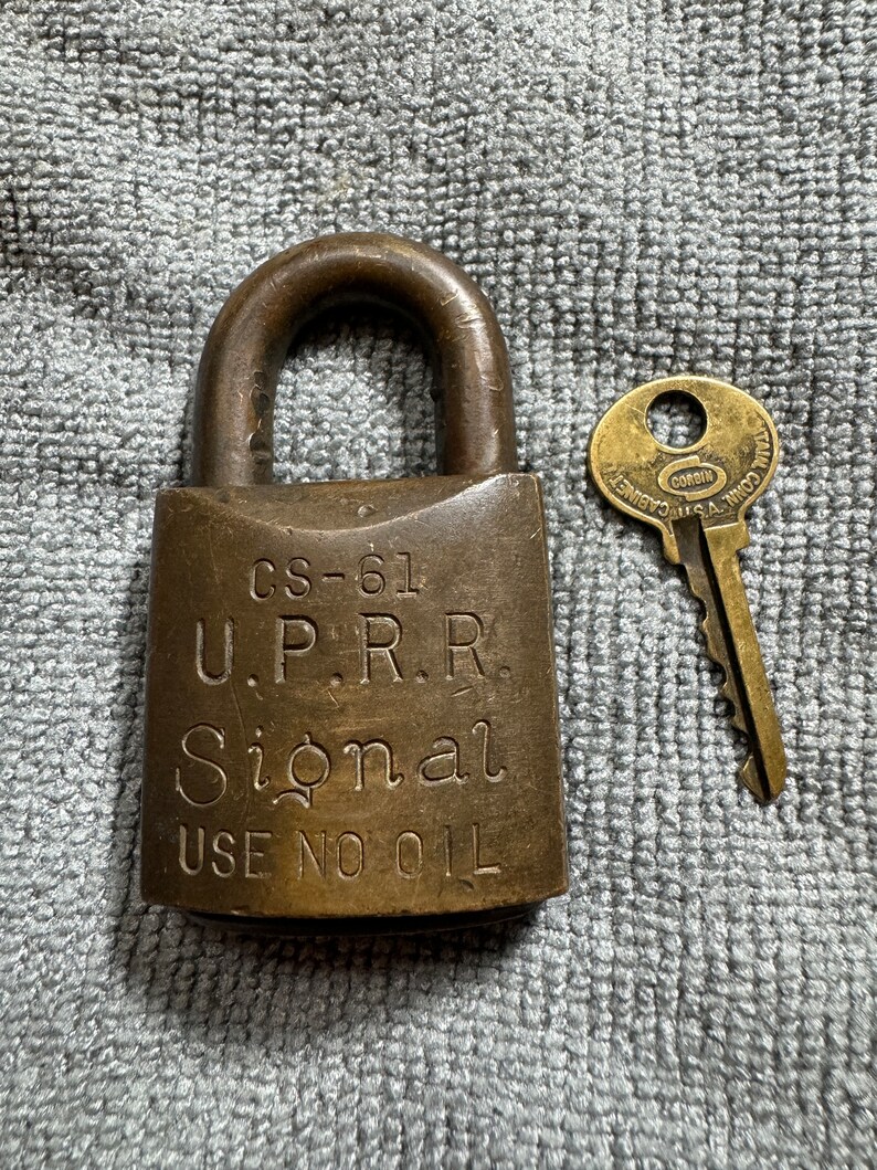 Union Pacific Railroad UPRR CS-61 Brass Lock Corbin Cabinet Signal ...