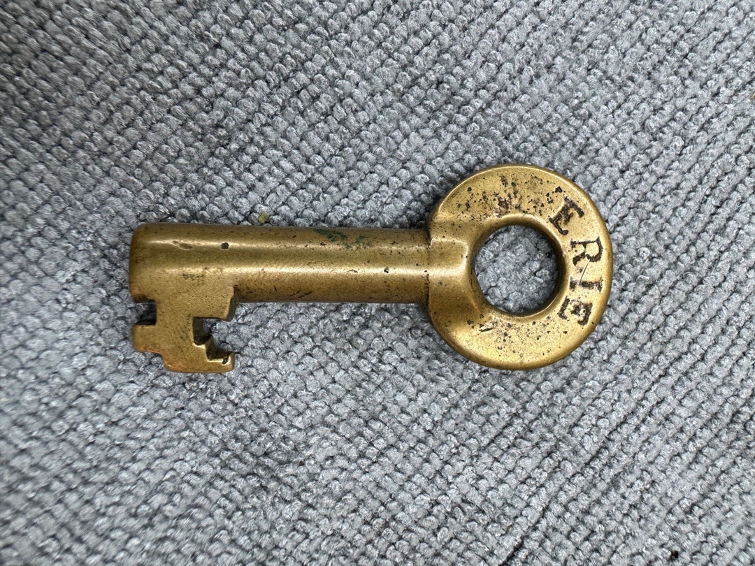 Erie Railroad Brass Key Hollow Barrel Fraim Hallmark Antique Switch Key ...