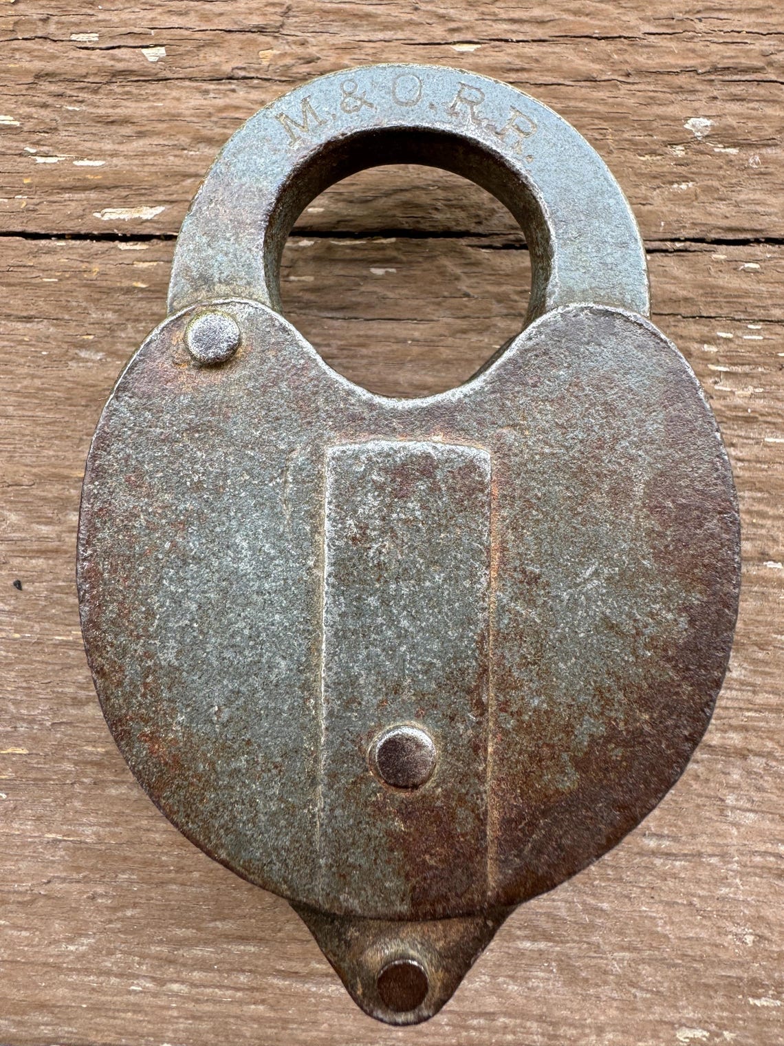 Moble and Ohio Railroad Padlock Antique W. Bohannan Steel Vintage Lock ...