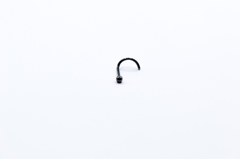 BALL NOSE RING - Hook Shape Nose Studs, Nose Ring Piercing, Titanium ...