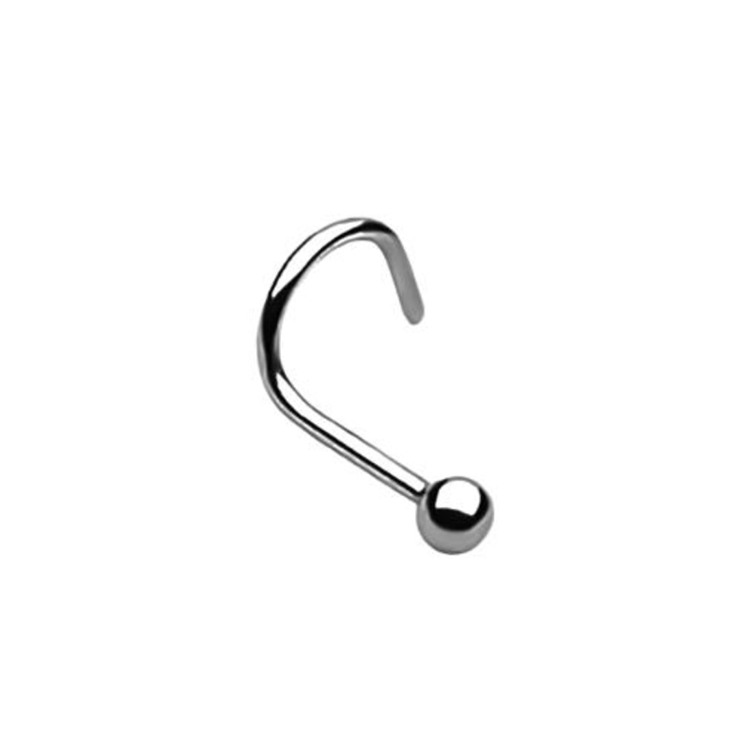 BALL NOSE RING - Hook Shape Nose Studs, Nose Ring Piercing, Titanium ...