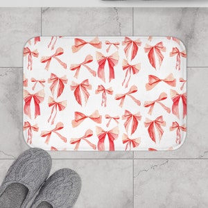 Coquette Pink Bow Bath Mat, Coquette Bathroom Accessories, Housewarming ...