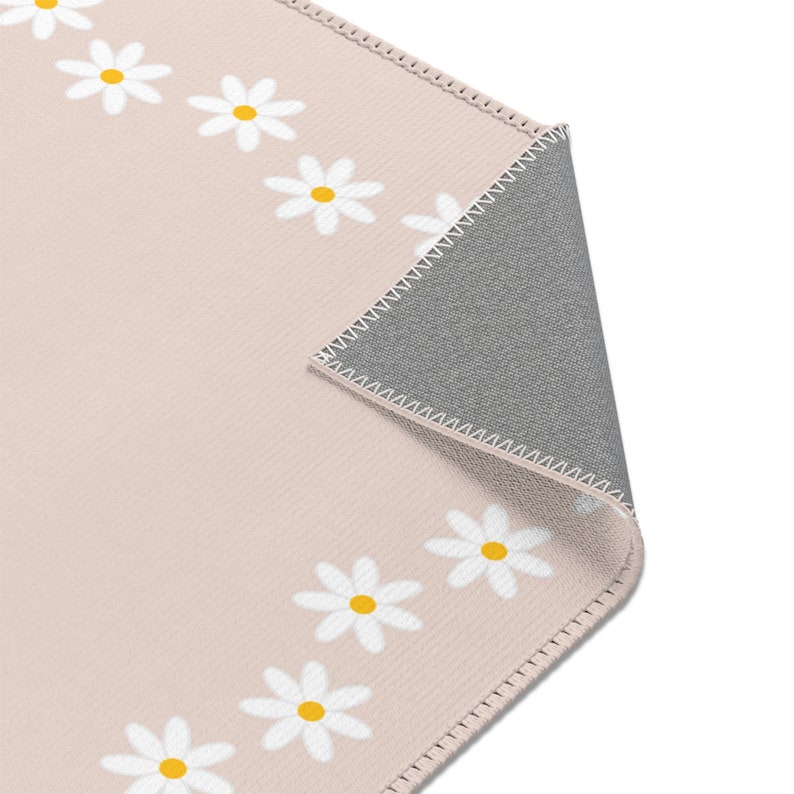 Daisy Boarder Rug for Dorm and Bedroom, Bedroom Decor, Daisy Boarder ...