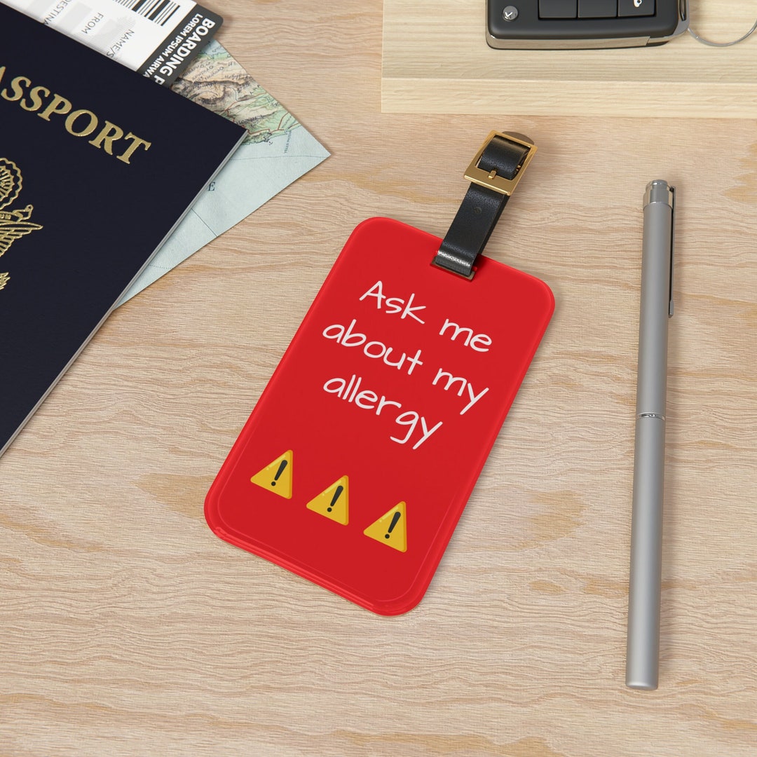 Allergy Alert Bag Tag for Kids and Adults, Luggage Tag, Back to School ...