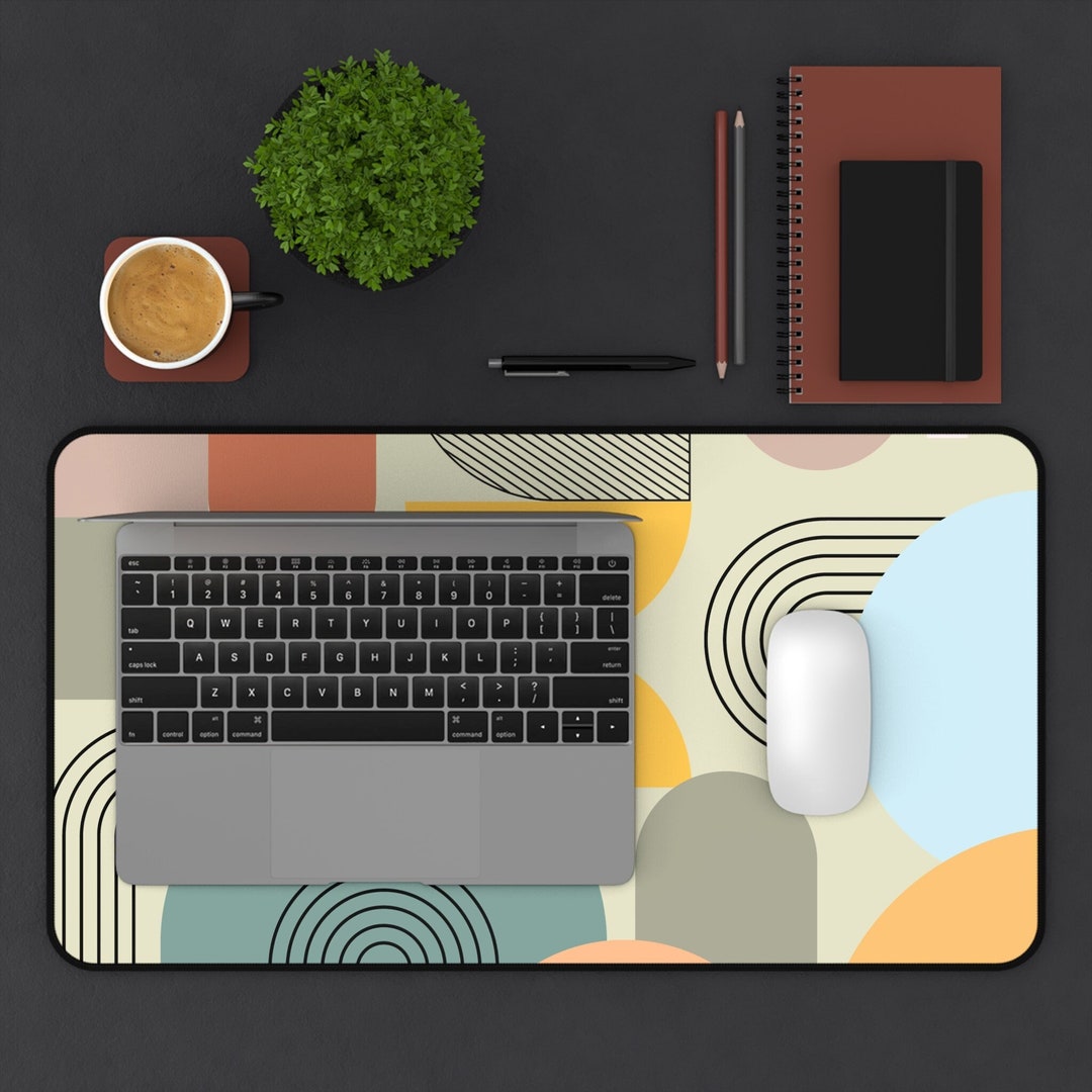 Green Boho Desk Mat, Aesthetic Desk Accessories, Retro Desk Mat, Cute ...