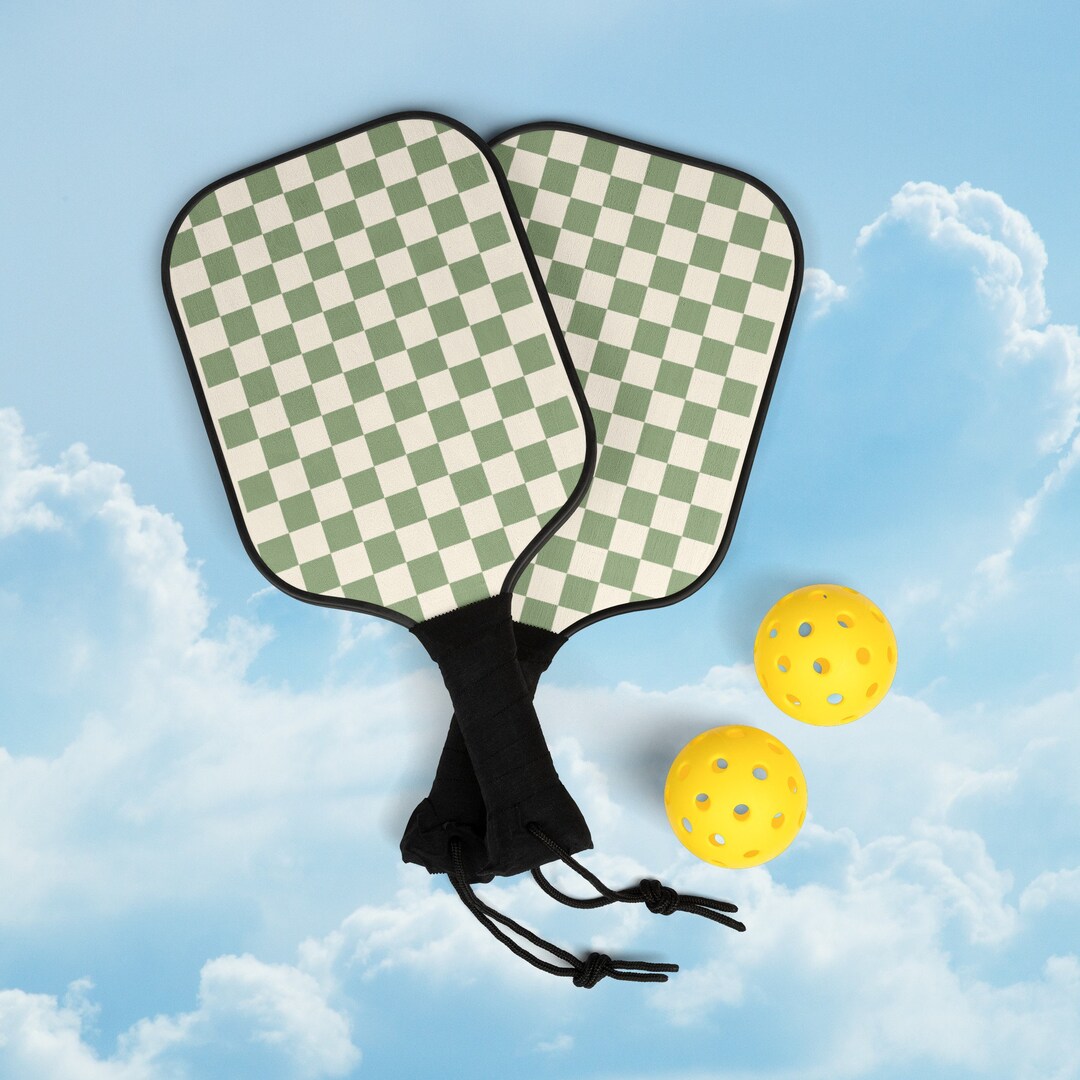 Green Check Pickleball Kit, Custom Pickelball Kit, Pickleball Racket ...