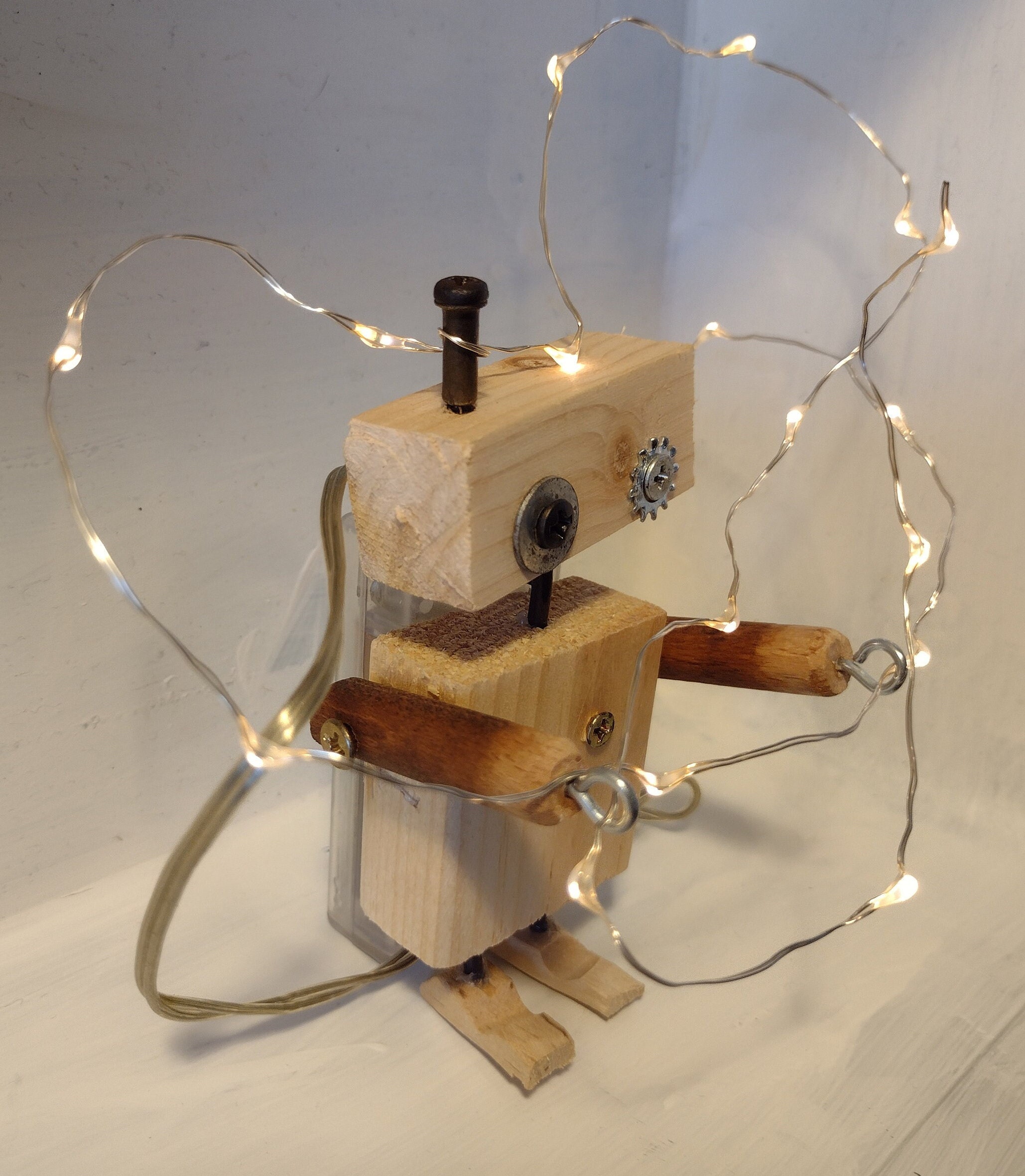 Robot With Lights, Christmas Lights and Robot, D-bot With Lights - Etsy