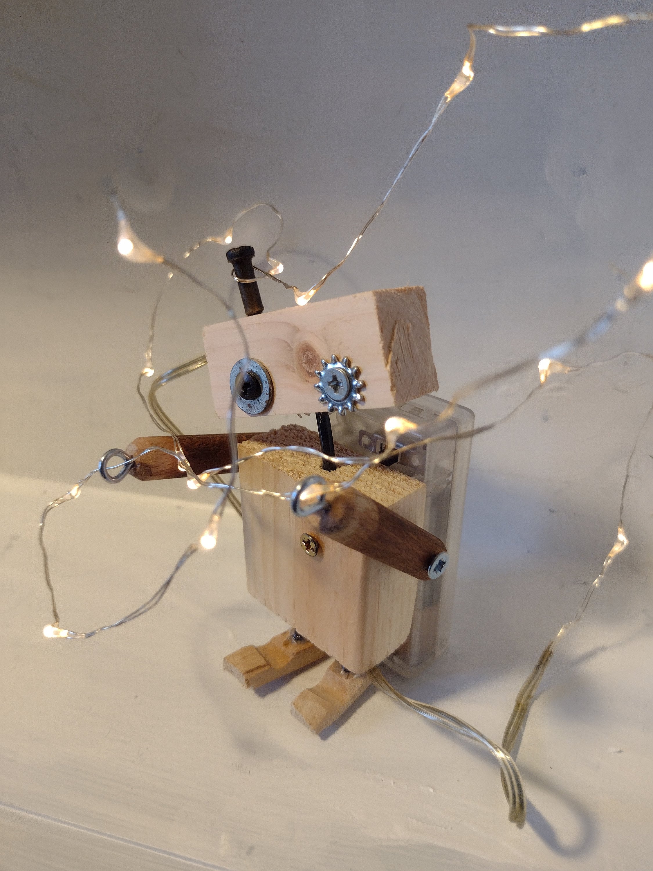 Robot With Lights, Christmas Lights and Robot, D-bot With Lights - Etsy