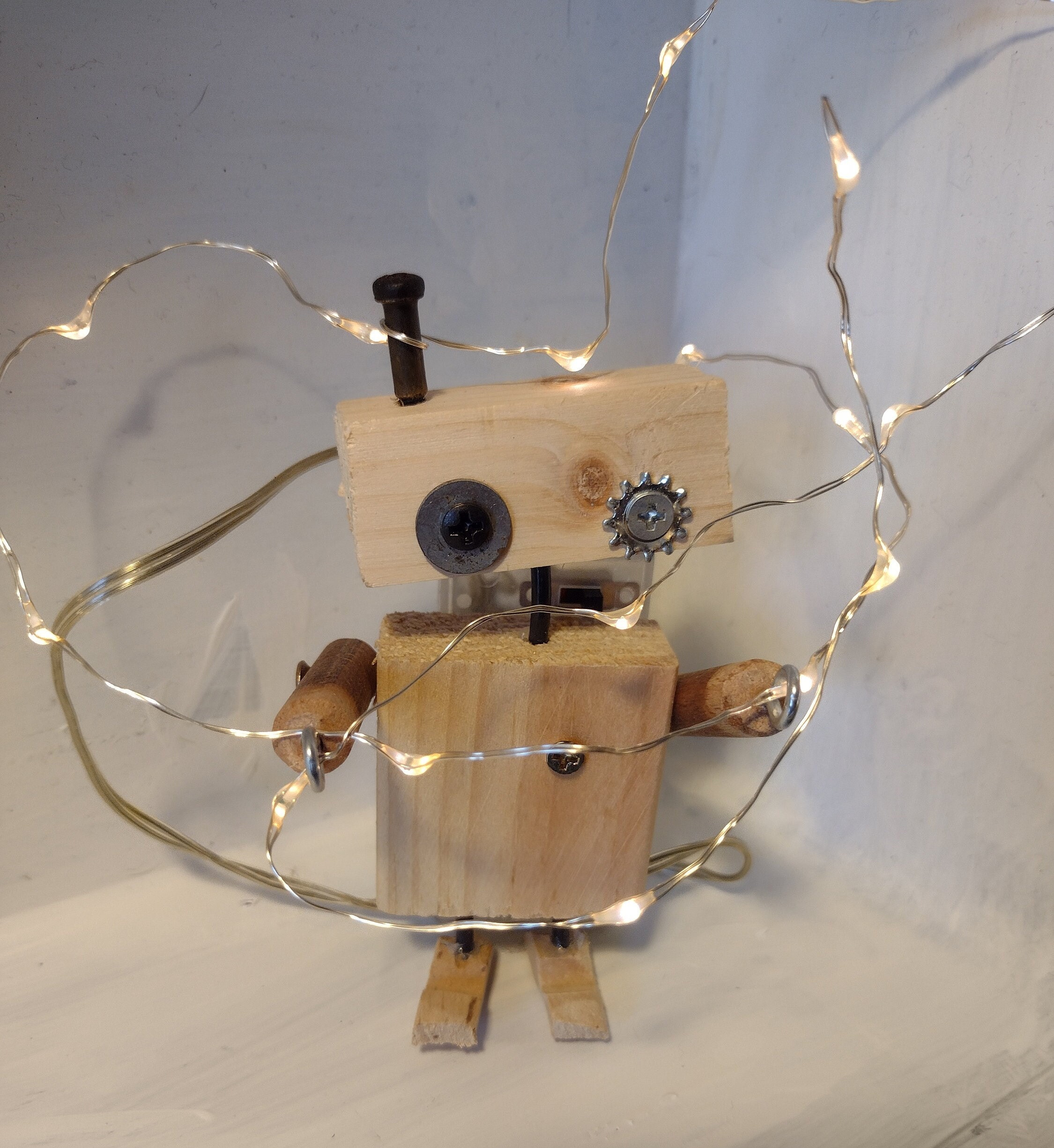 Robot With Lights, Christmas Lights and Robot, D-bot With Lights - Etsy