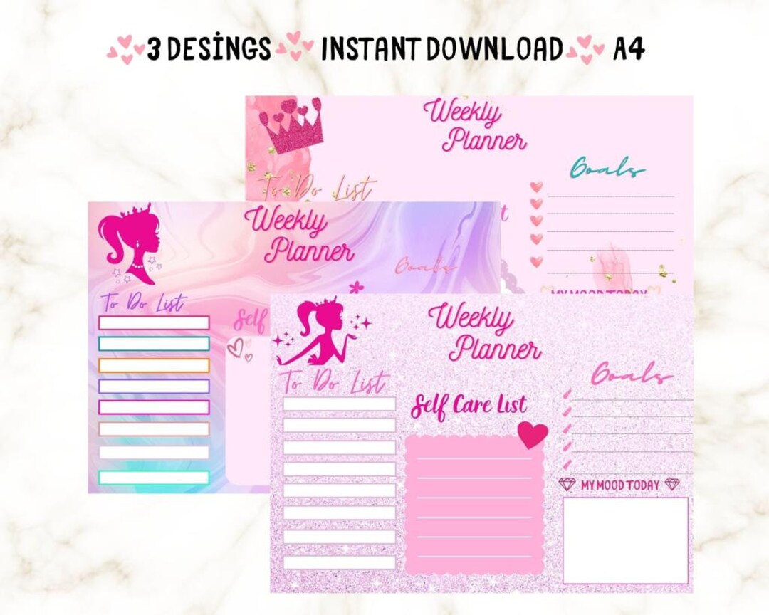 Barbie Weekly Planner digital - Etsy
