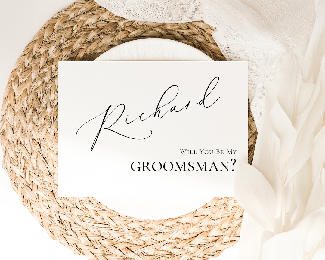 Groomsman Proposal Card Template DIY Groomsmen Gift Modern - Etsy