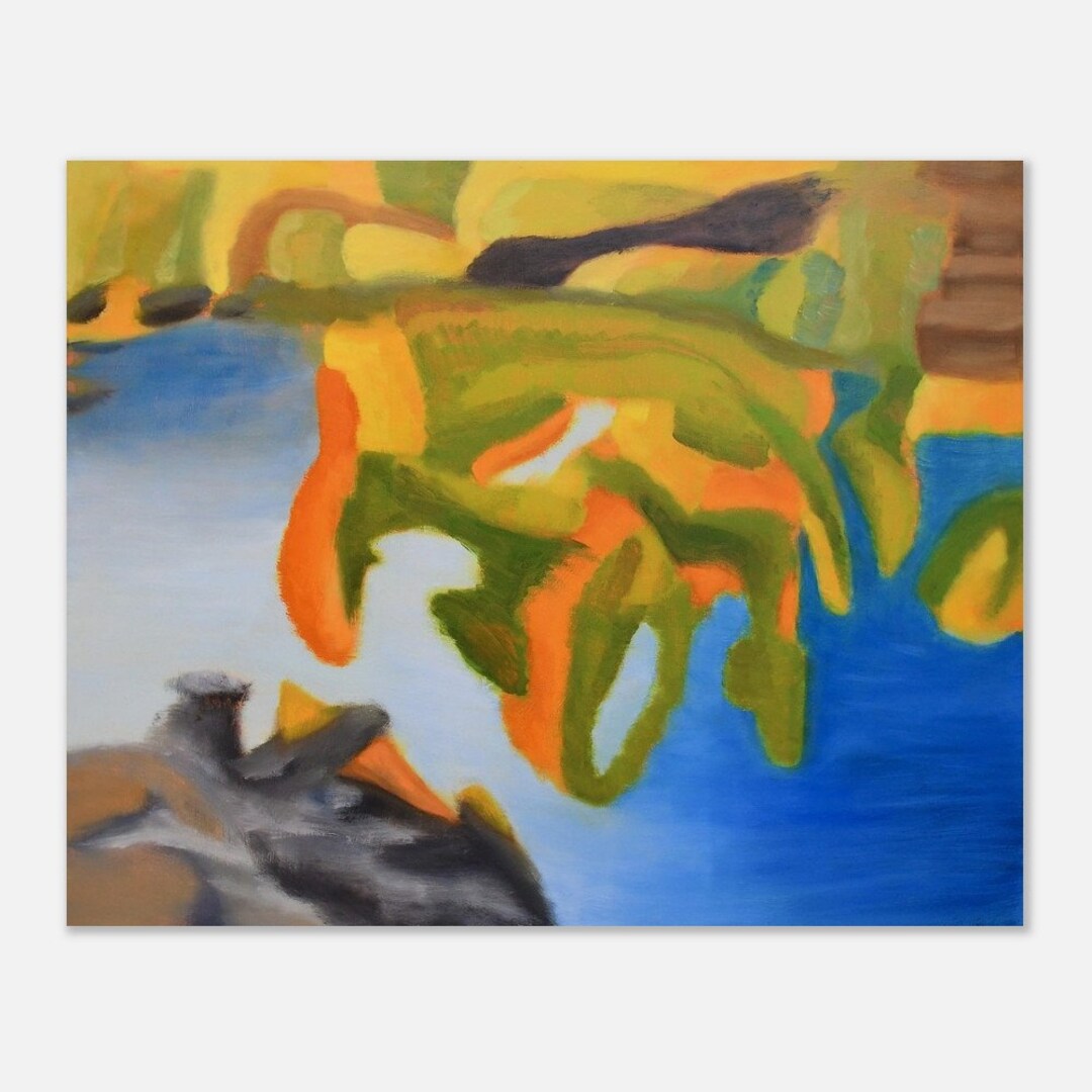 Spatial Rhythms: Reflect - Abstract Oil Painting Print - Premium Matte ...