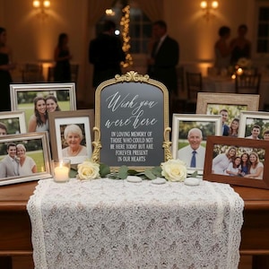 Gold in Loving Memory Mirror Sign: Wedding Memorial Table Decor (11.8x9 ...