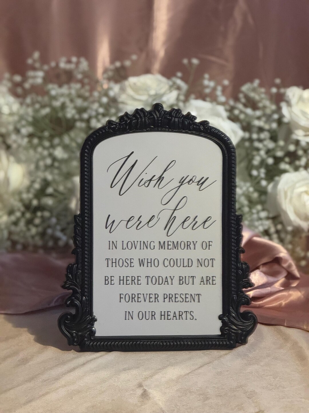 11.8x9.6" Black in Memory Sign for Remembrance Table, Reserved Seat ...